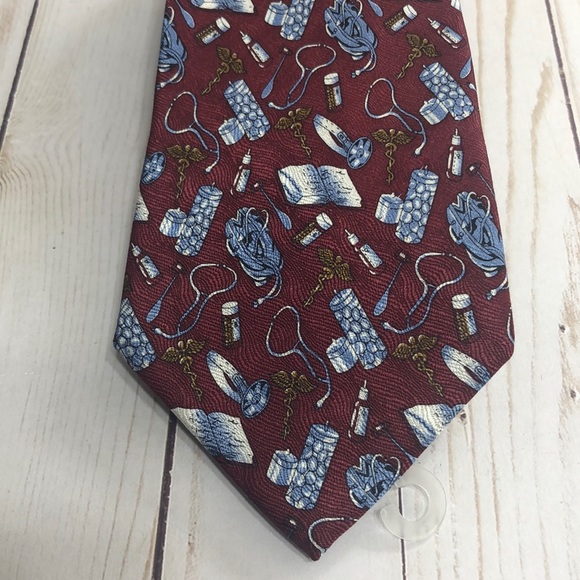 100% Silk | Accessories | 0 Silk Tie Handmade Medical Doctor Icons Tie ...